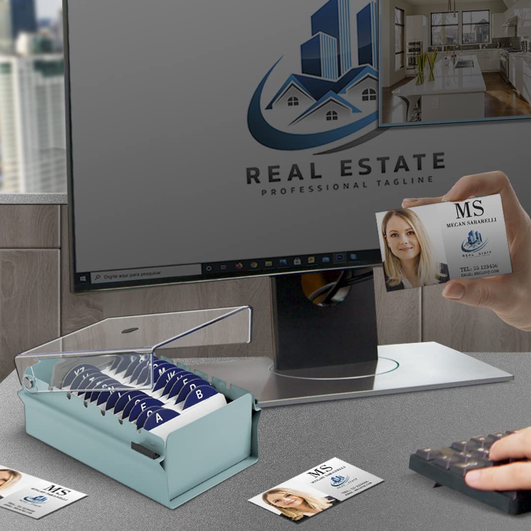 Mua Index Business Card Size File Holder Organizer Metal Base Heavy ...