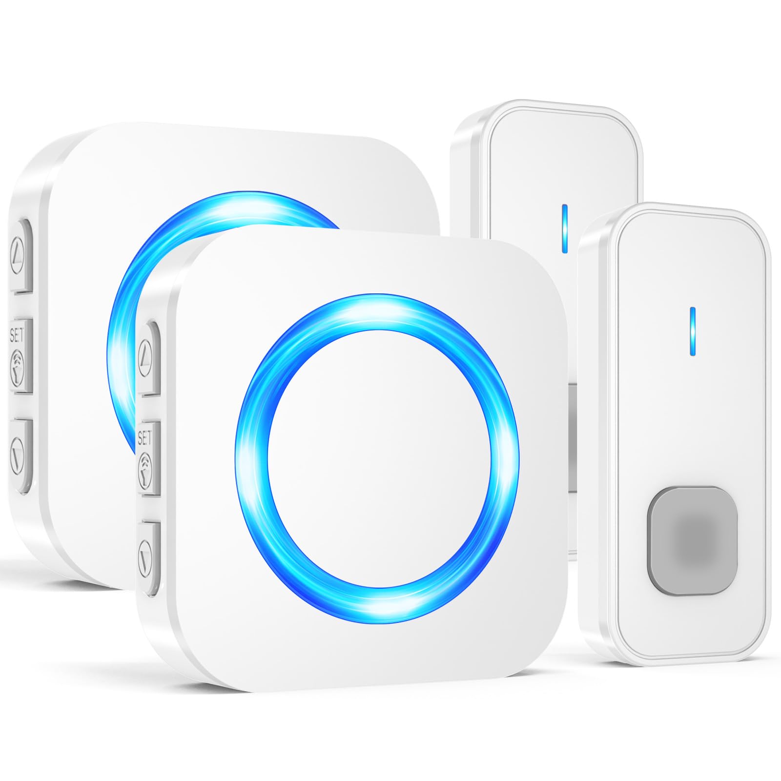 SURFOU Wireless Doorbell,Waterproof Doorbell 2 Push Buttons 2 Plug in ...