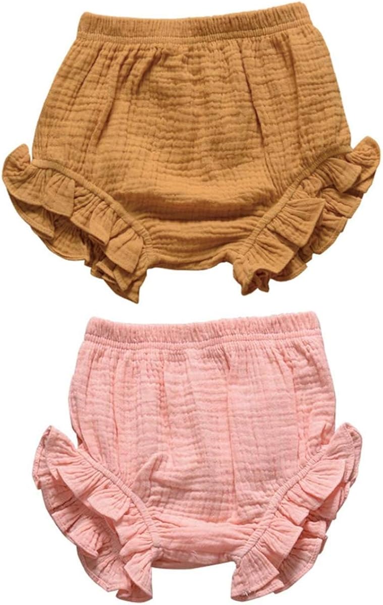 HASAKI 2 x Baby-Shorts aus Leinen für Neugeborene, Mädchen, Jungen ...