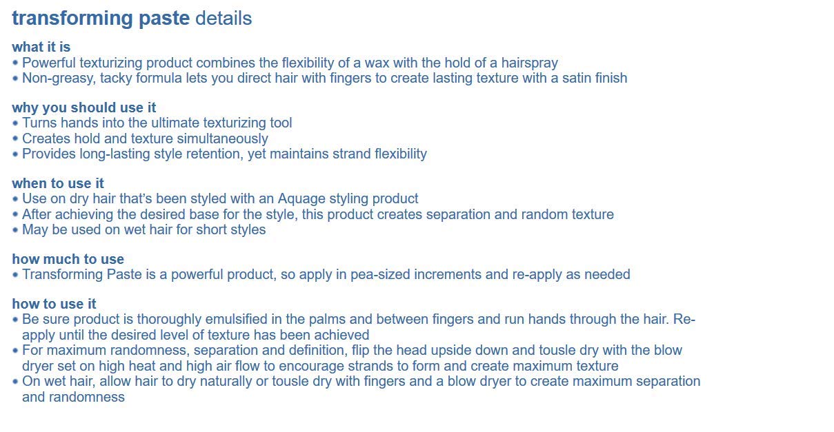 Mua Aquage Transforming Paste, Ultra-Firm Hold Texturizer, Non-Greasy ...