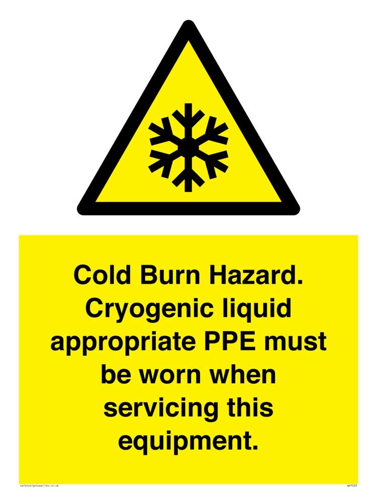 Cold Burn Hazard. Cryogenic liquid appropriate PPE must be worn when ...