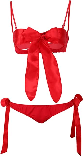 Fashion Story Women Gift Red Ribbon Bowknot Babydoll Sleepwear Lingerie ...