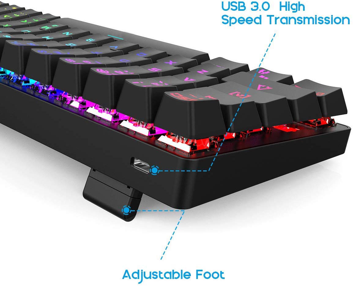 DIERYA DK63 Wireless 60% Mechanical Gaming Keyboard True RGB Backlit ...