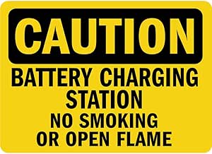 Amazon.com: Caution Battery Charging Station No Osha LABEL DECAL ...