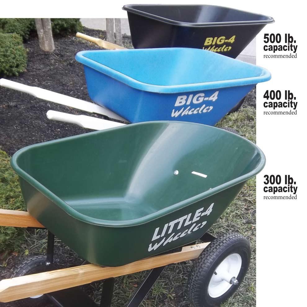 Amazon.com : Big 4 Wheeler Heavy-Duty Wheelbarrow, 6 Cubic Feet : Wheel ...
