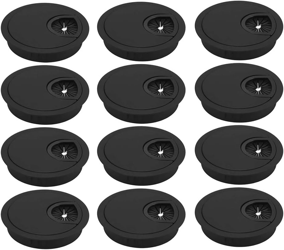 Gasea 12 Packs 60mm Plastic Desk Table Grommet Cord Cable Tidies ...