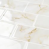 Amazon.com: CRE8TIVE 4 Sheets Yellow Marble Tiles Peel and Stick ...