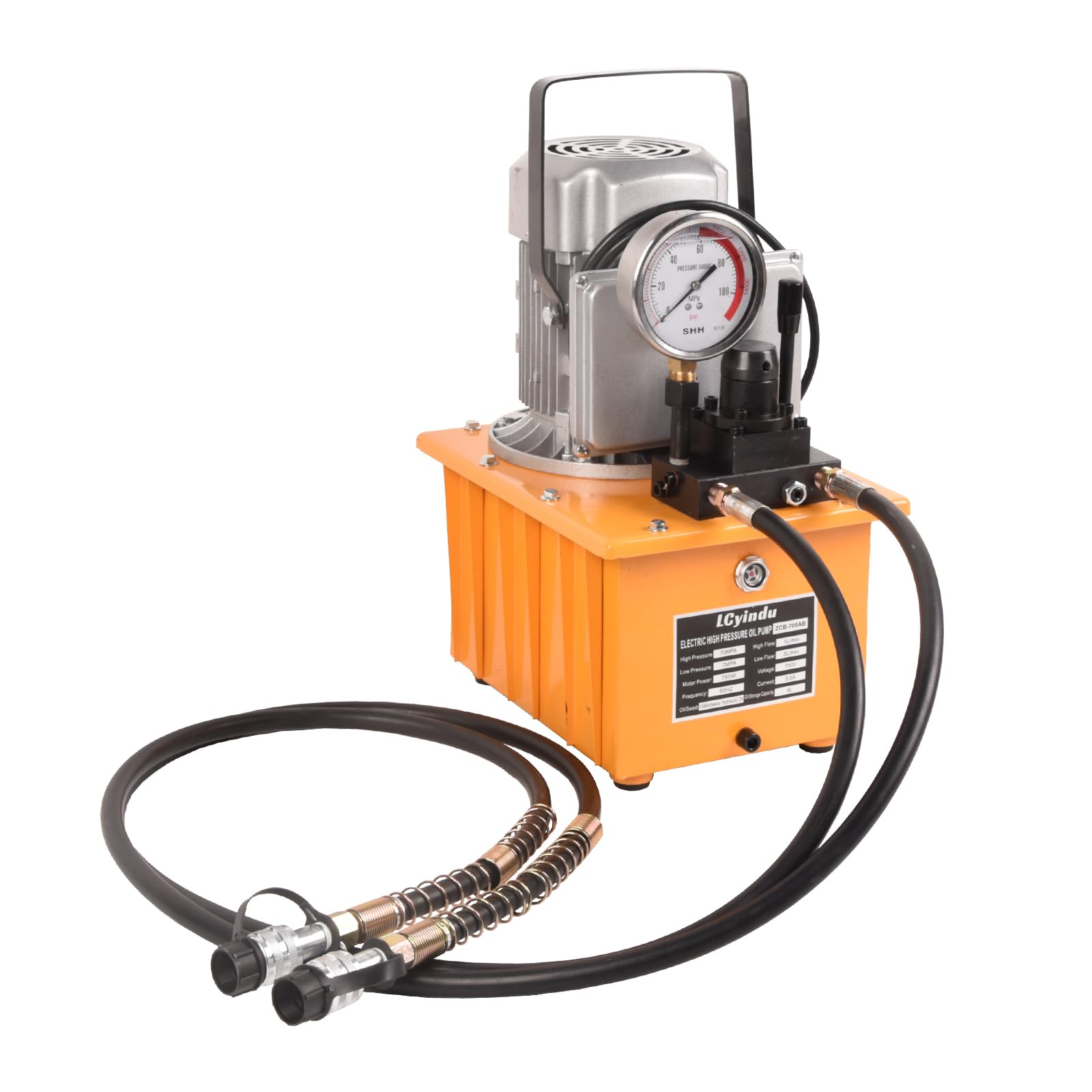 LCyindu 750W 10000 PSI 110V,8L/2.1Gallon Electric Driven Hydraulic Pump ...