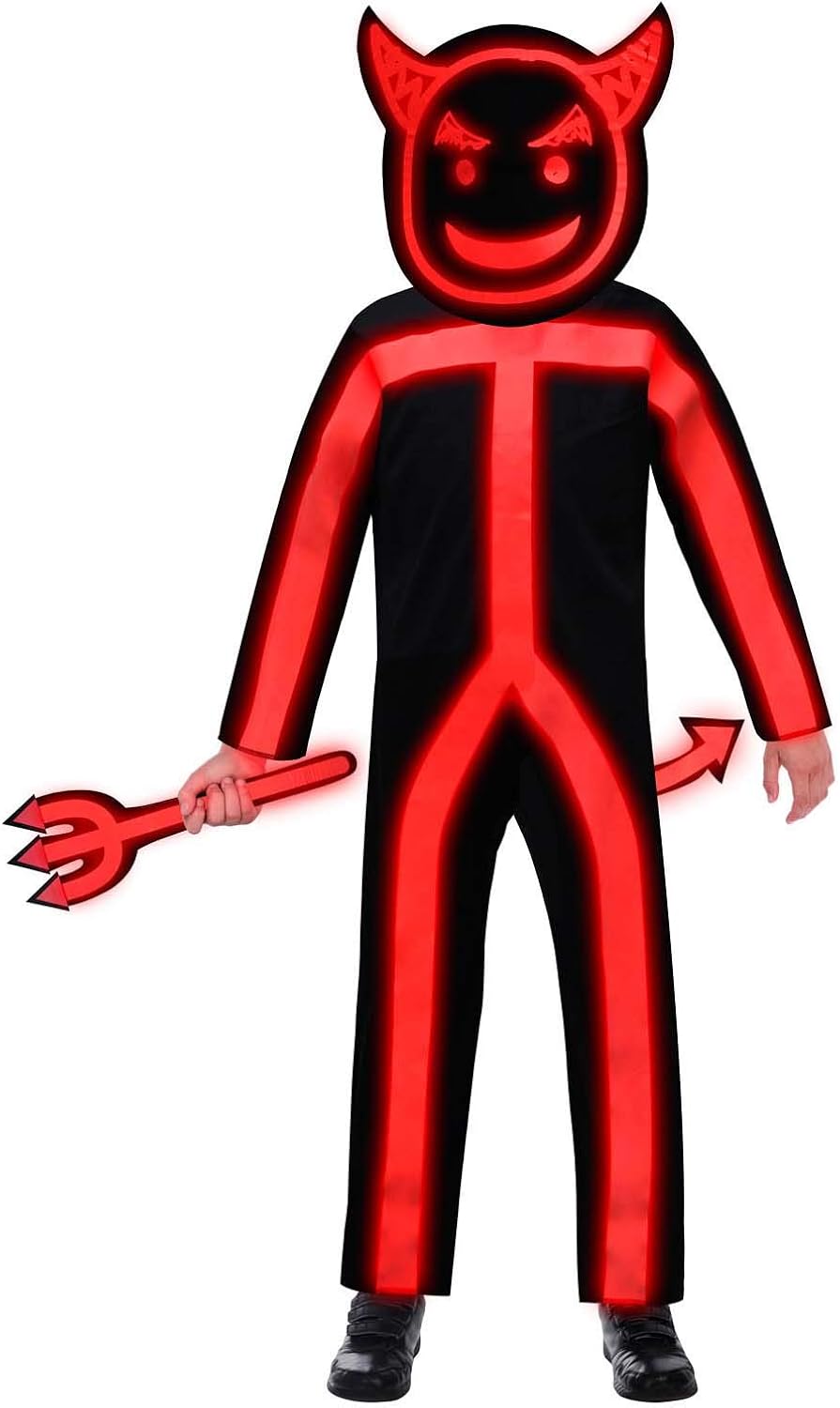 Amscan - Children's Luminous Devil Costume for Boys and Girls, Glow in ...