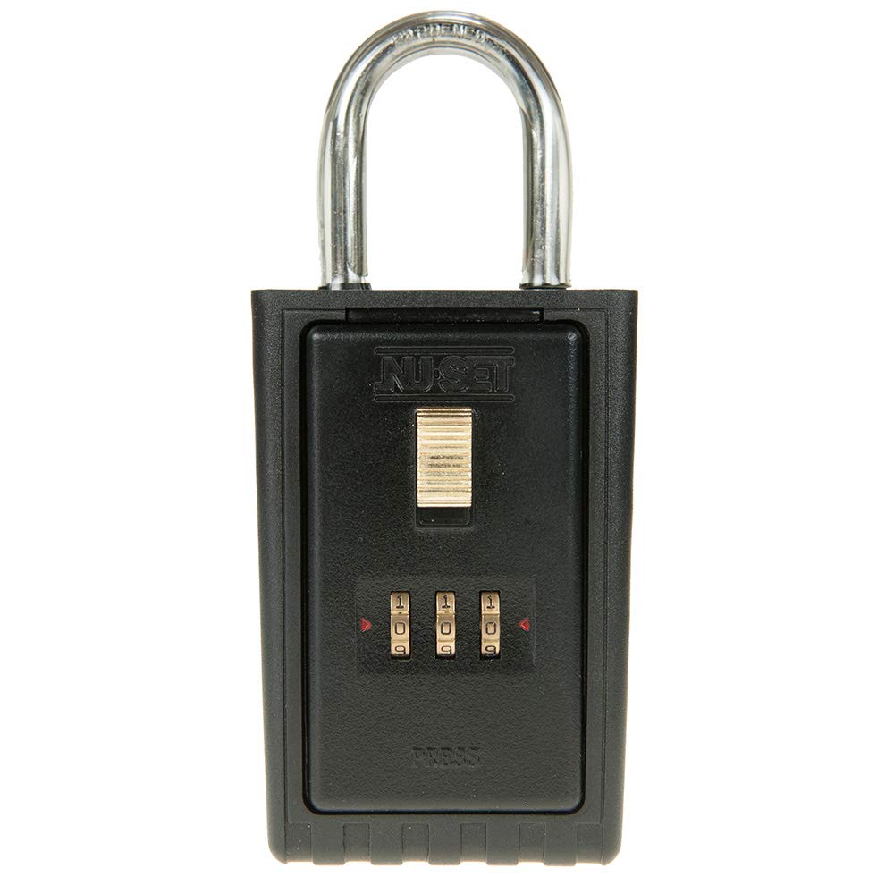 NU-SET 2022-3 3-Number Combination Lock Box with Keyed Shackle - Door ...