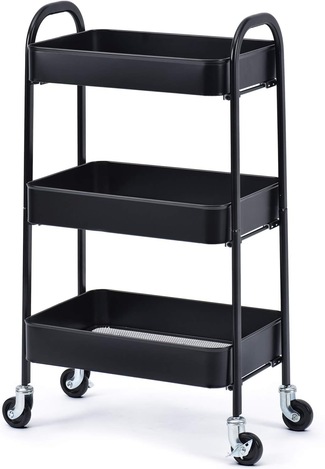 kingrack Storage Trolley on wheels, 3-Tier Rolling Cart,Utility Cart ...