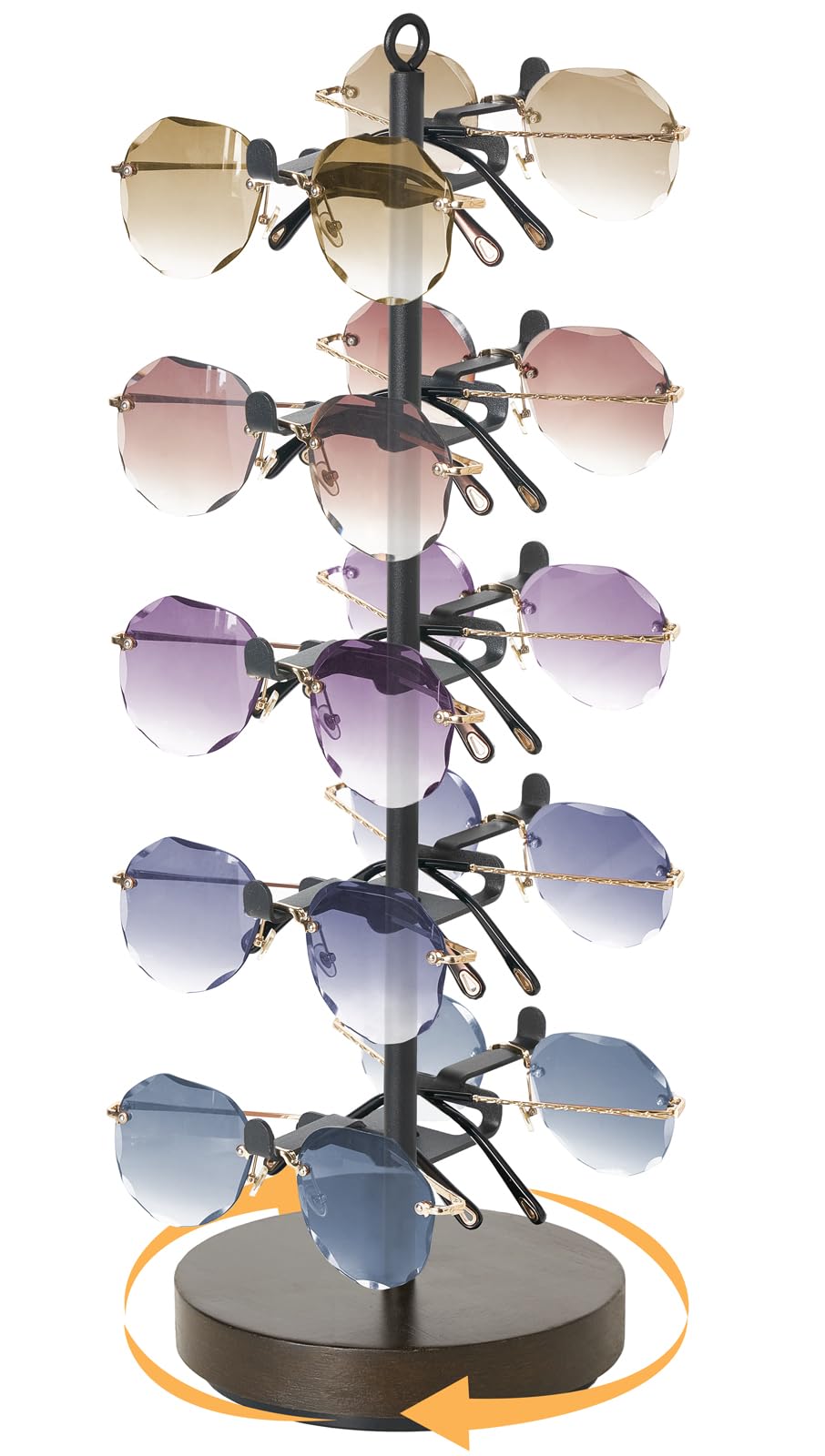 Mkono 360° Rotating Sunglasses Organizer Metal Eyeglass Holder Stand ...