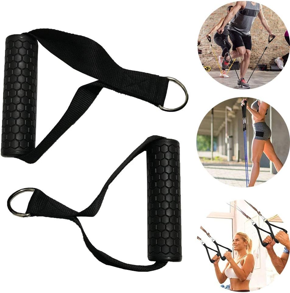 2 Pieces Heavy Duty Exercise Handles, Resistance Exercise Band Handles ...