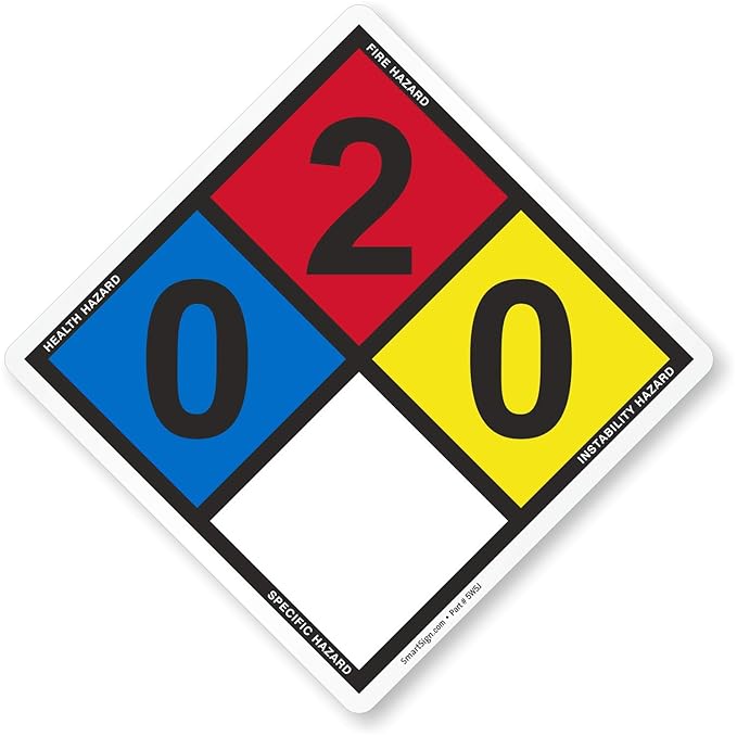Pack Of 5 NFPA Labels For Diesel Fuel Oil No 2 Rating 0 2 0 By pack-of-5-nfpa-labels-for-diesel-fuel-oil-no-2-rating-0-2-0-by