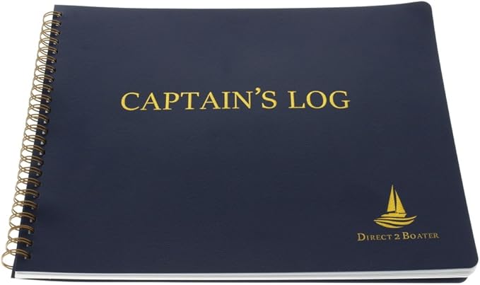 Amazon.com: Captain's Log Book - Spiral Bound Book with Blue Flexible ...