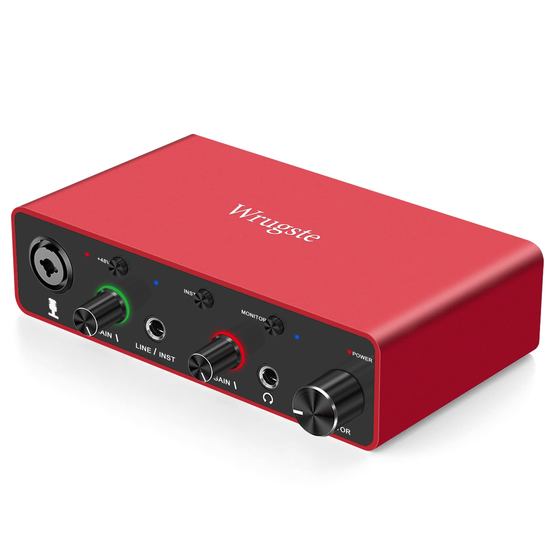 Wrugste USB Audio Interface Solo(24Bit/192kHz)+48V Phantom Power for ...