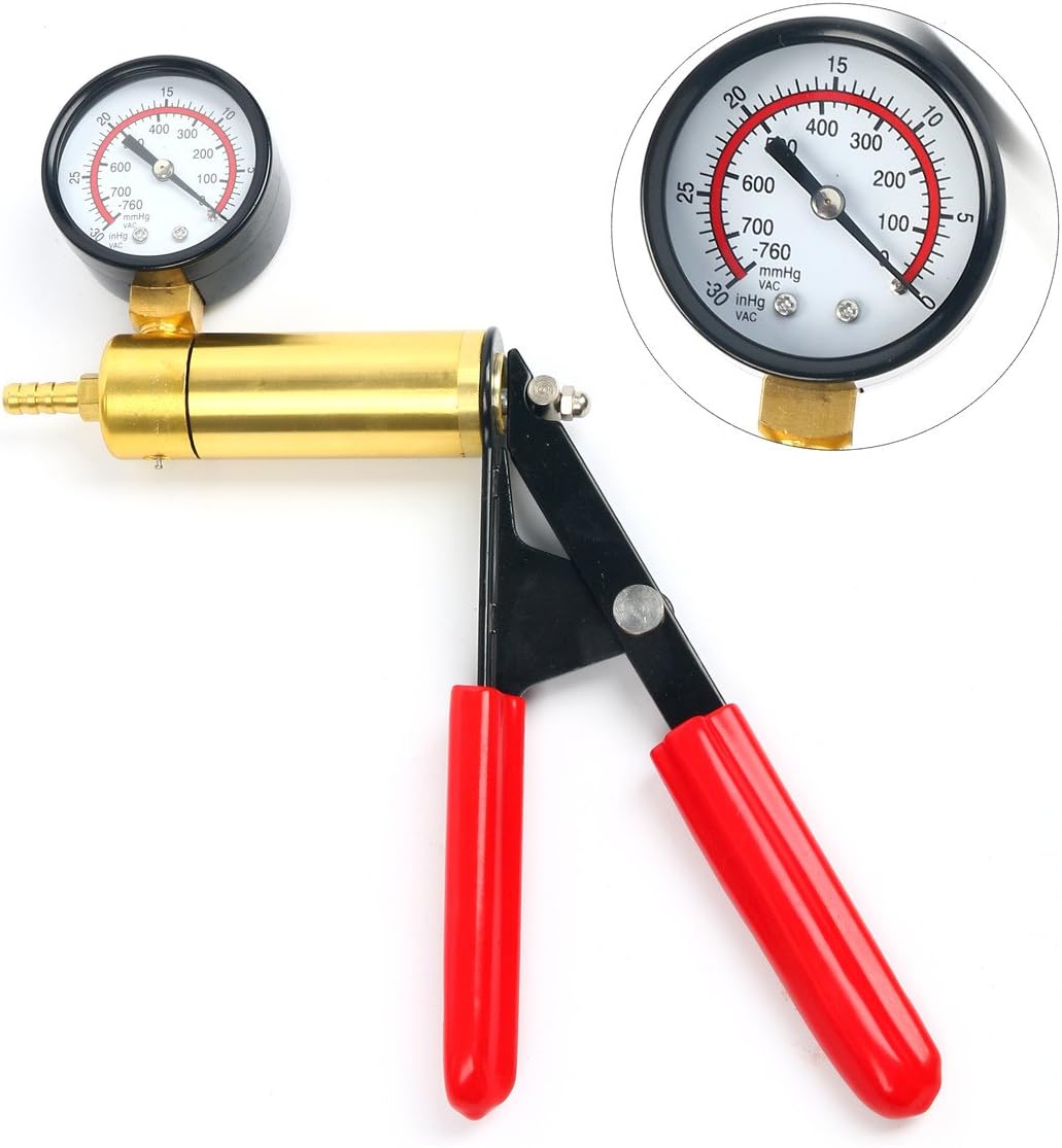 FreeTec Hand Held Vacuum Pump Tester, Brake Bleeding Kit with Vacuum ...
