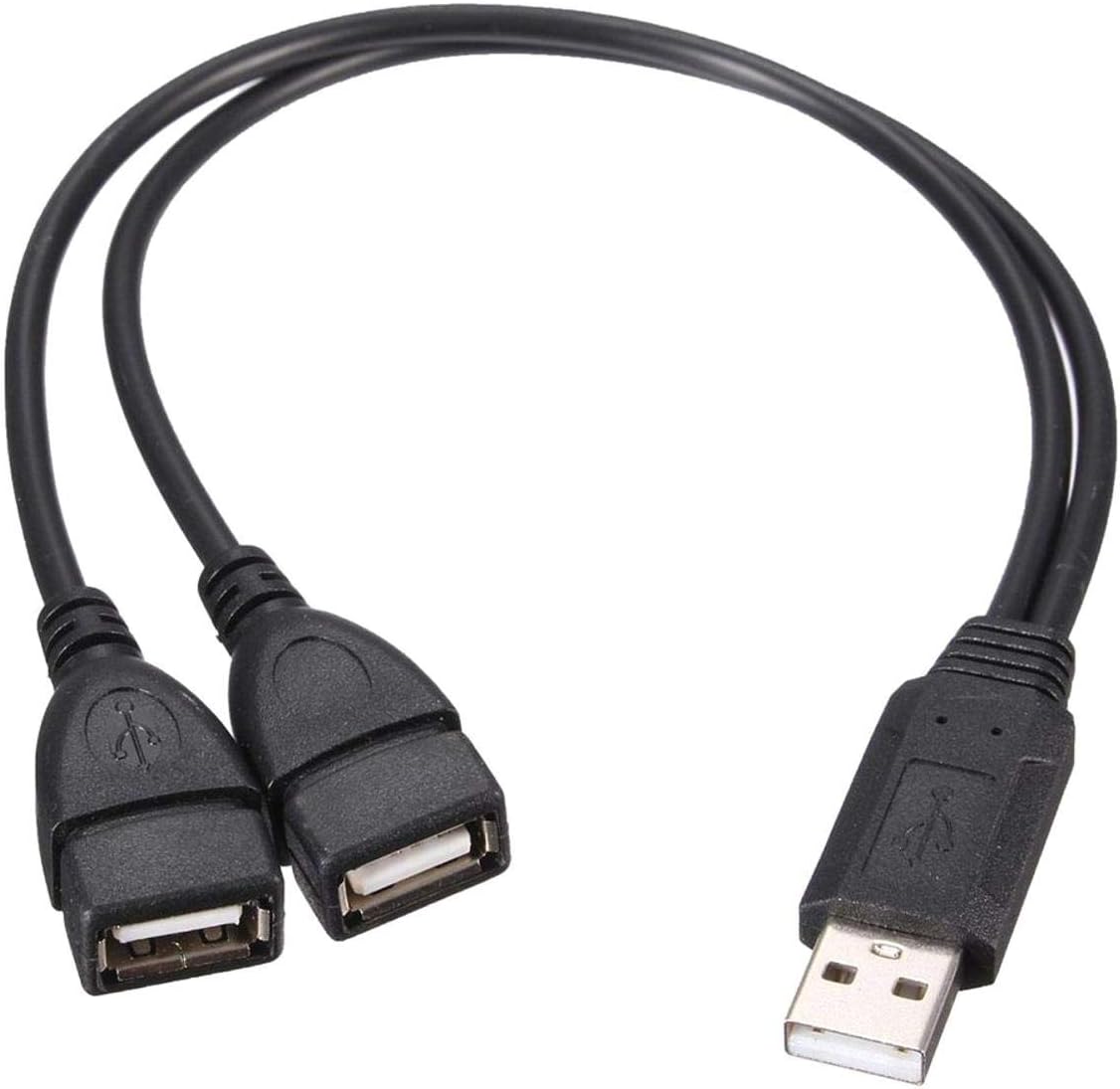 LAQI Adaptateur de câble Noir USB 2.0A mâle à 2 connecteurs Double USB ...