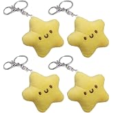 1Pcs Yellow Plush Star Keychain Backpack Accessories Doll Pendant Heart ...