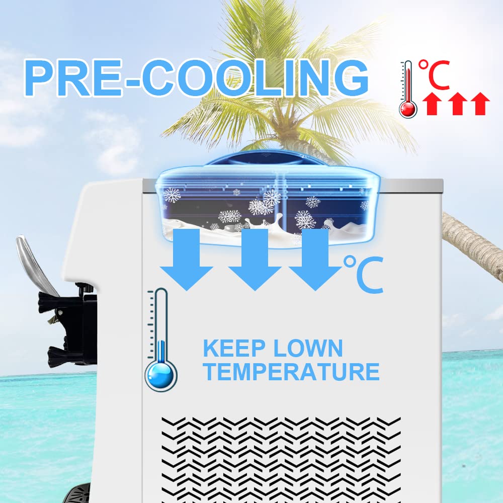 Mua GSEICE Commercial Ice Cream Maker Mchine For Home, 7 Inch LCD Touch ...