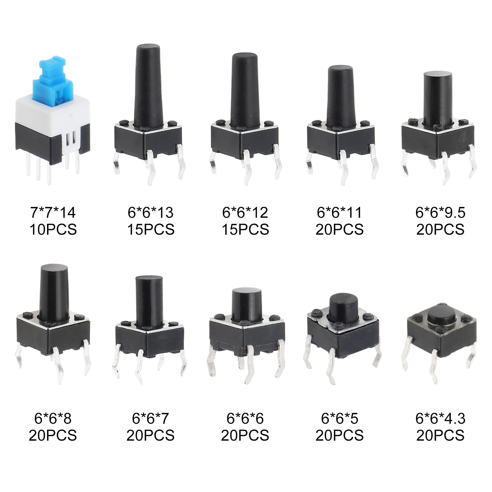 Mua Tact Switch Tactile Push Button Micro Momentary Switch 10 Values ...