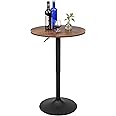 Amazon.com: Finnhomy 23.6inches Round Cocktail Bar Table with Metal ...
