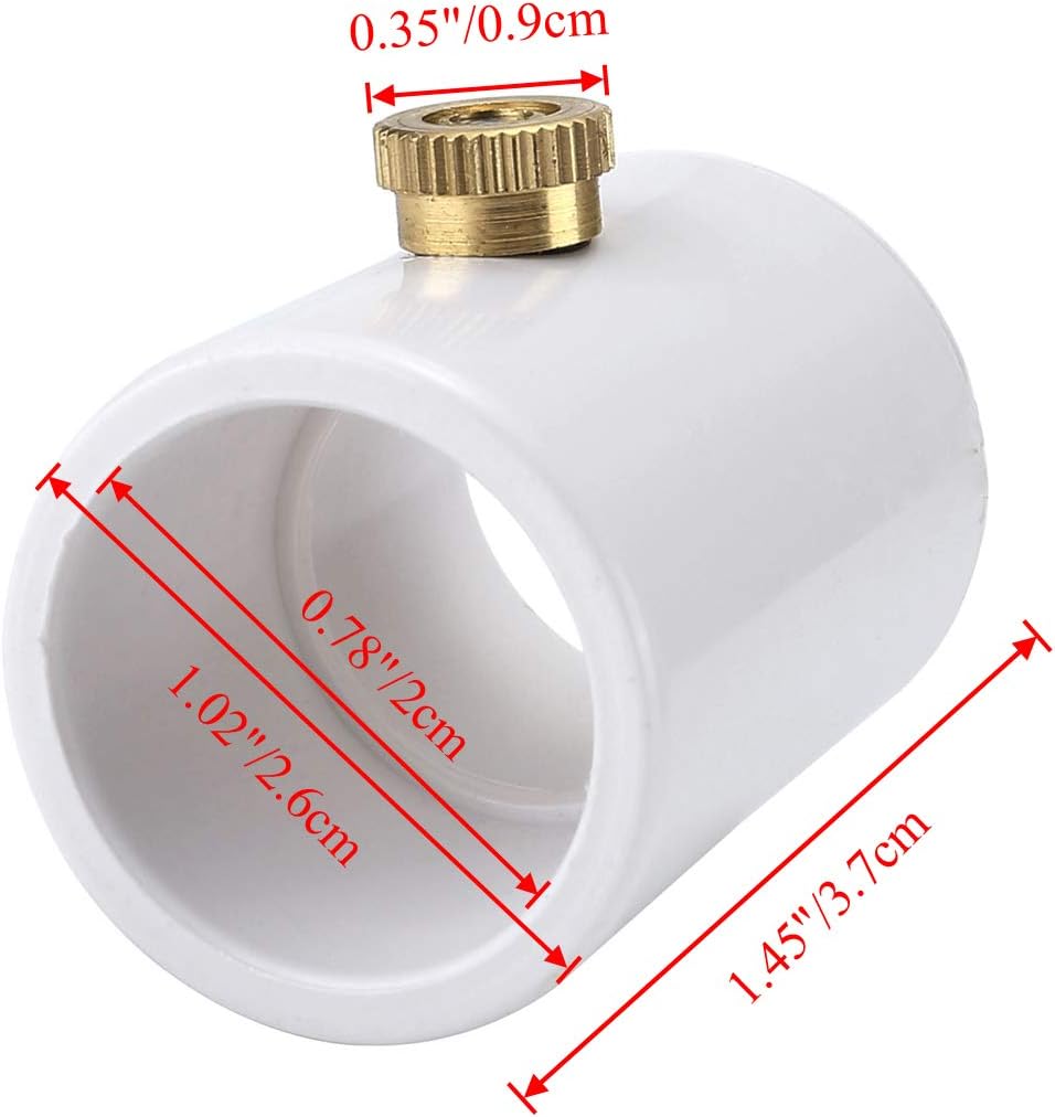 Mangsen 1/2 Inch PVC Coupling with Brass Mist Nozzle 20 Pcs PVC Split ...