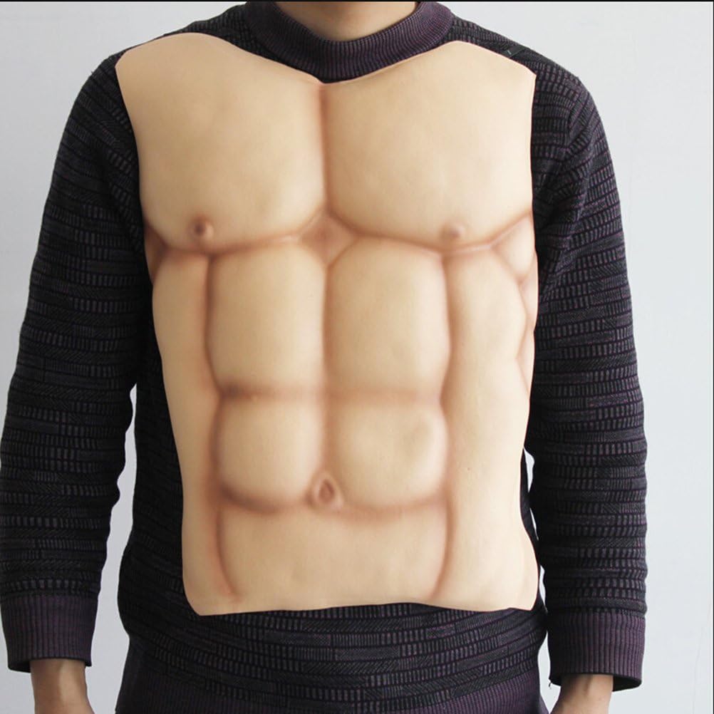 LUOEM Fake Muscle Props Halloween Cosplay Costume Fake Belly Chest ...