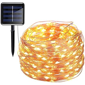 Amazon.com : INST 200 LED Solar Powered String Lights, Copper Wire ...