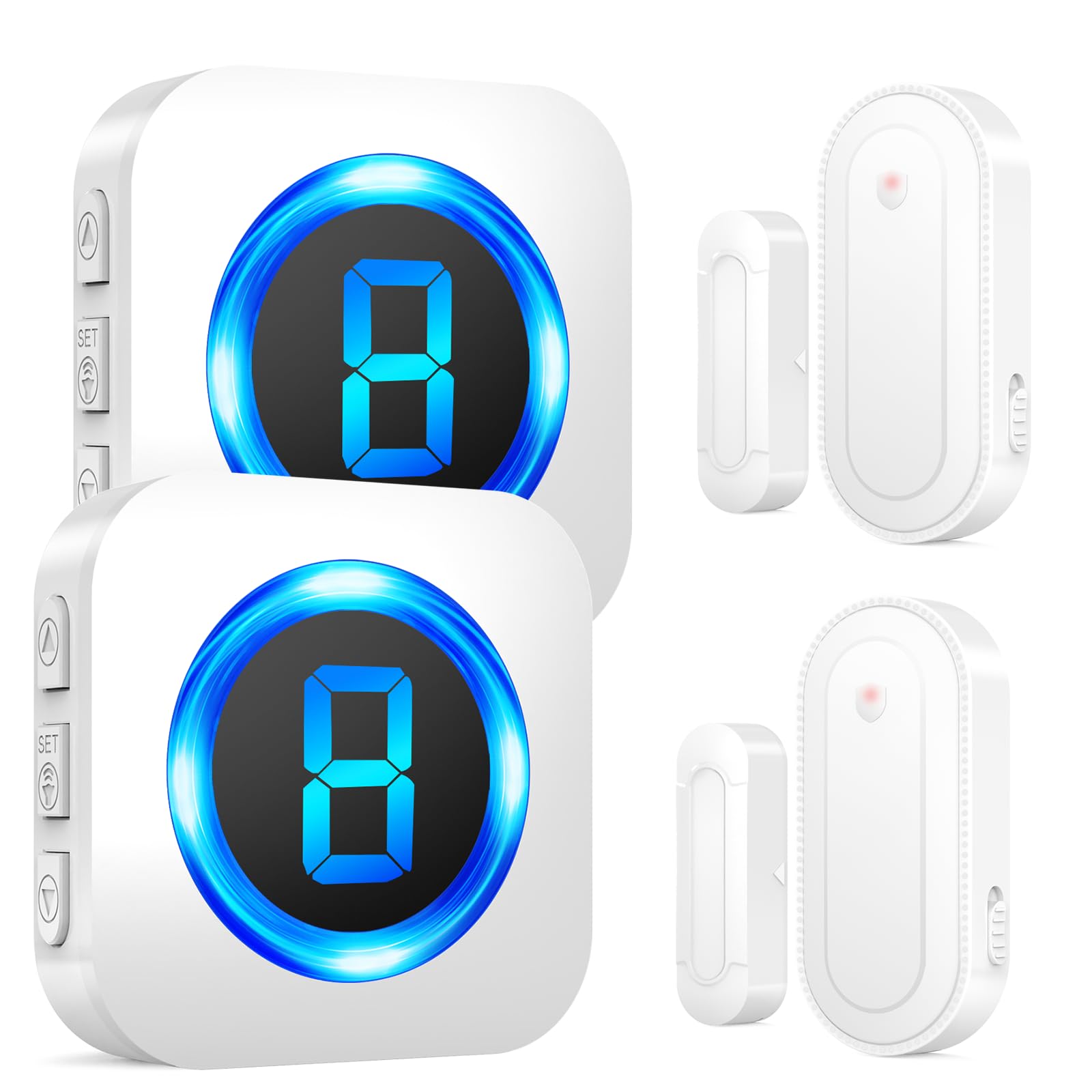 SURFOU Wireless Doorbell Chime with 2 Sensors 2 Receivers,Door Chimes ...