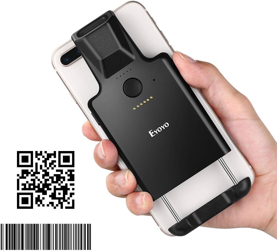 Eyoyo 2D Portable Phone Back Clip Barcode Scanner, Bluetooth Wireless ...