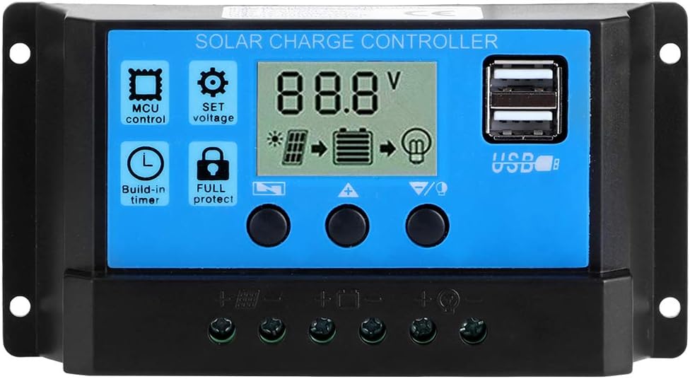 Solar Regulator Controller, 50A 5V Controller Household LCD Dual USB ...