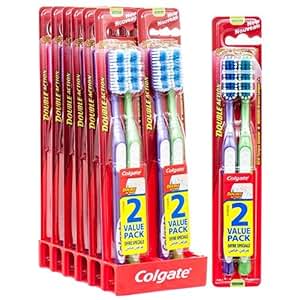 Amazon.com: Colgate Toothbrush 2Ct Double Action Medium Pack (3): Beauty