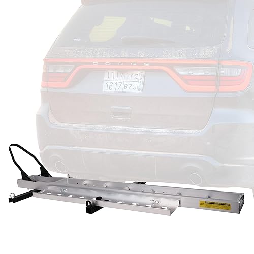 Aluminum Motorcycle Trailer Carrier with Loading Ramp, 2'' Receiver ...