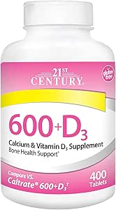 Amazon.com: 21st Century Calcium Plus D Supplement, 600 mg, 400 Count ...