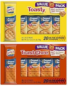 Amazon.com: Lance Toasty and Toastchee Assorted Sandwich Crackers, 40 Count