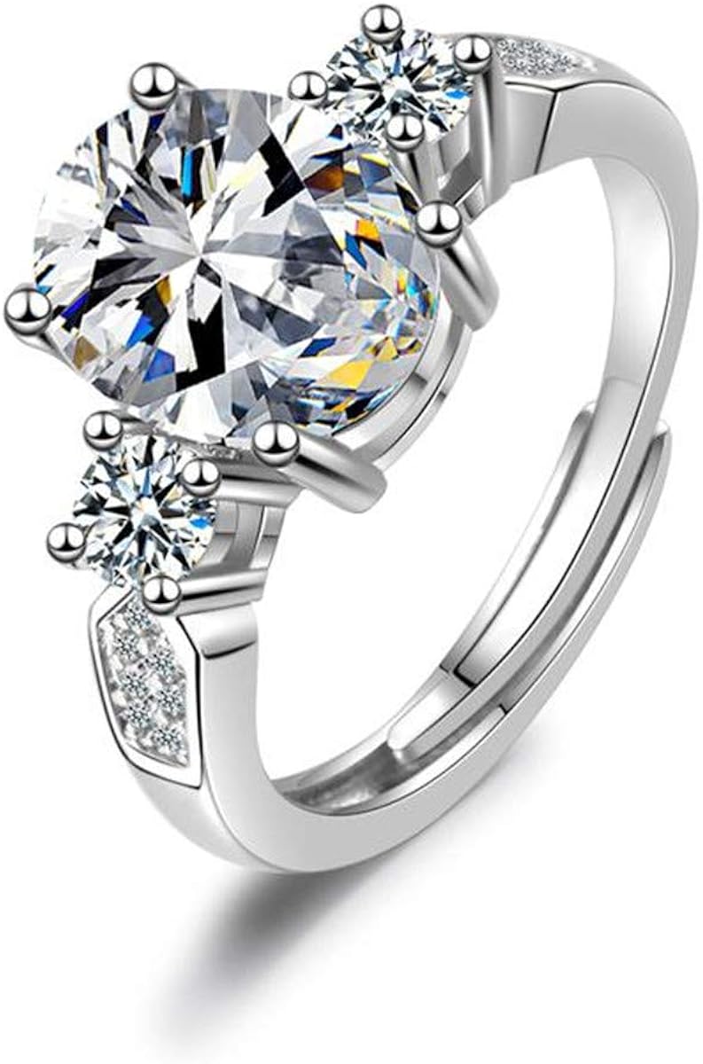 wiftms Damen ringe Silber 925 Tropfen Zirkonia Mode Glitzer Verstellbar ...