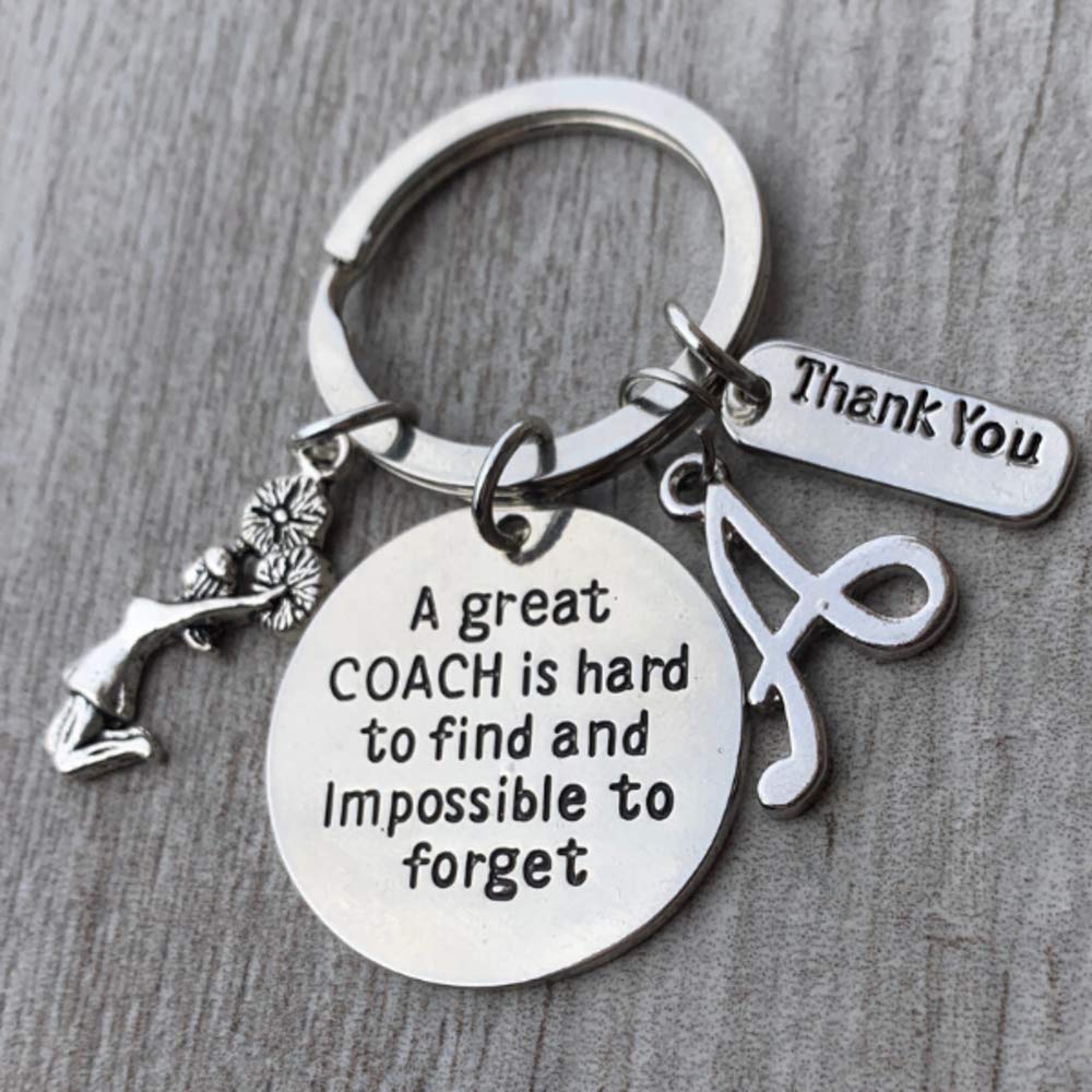 Amazon.com: Personalized Cheer Coach Charm Keychain with Letter Charm ...