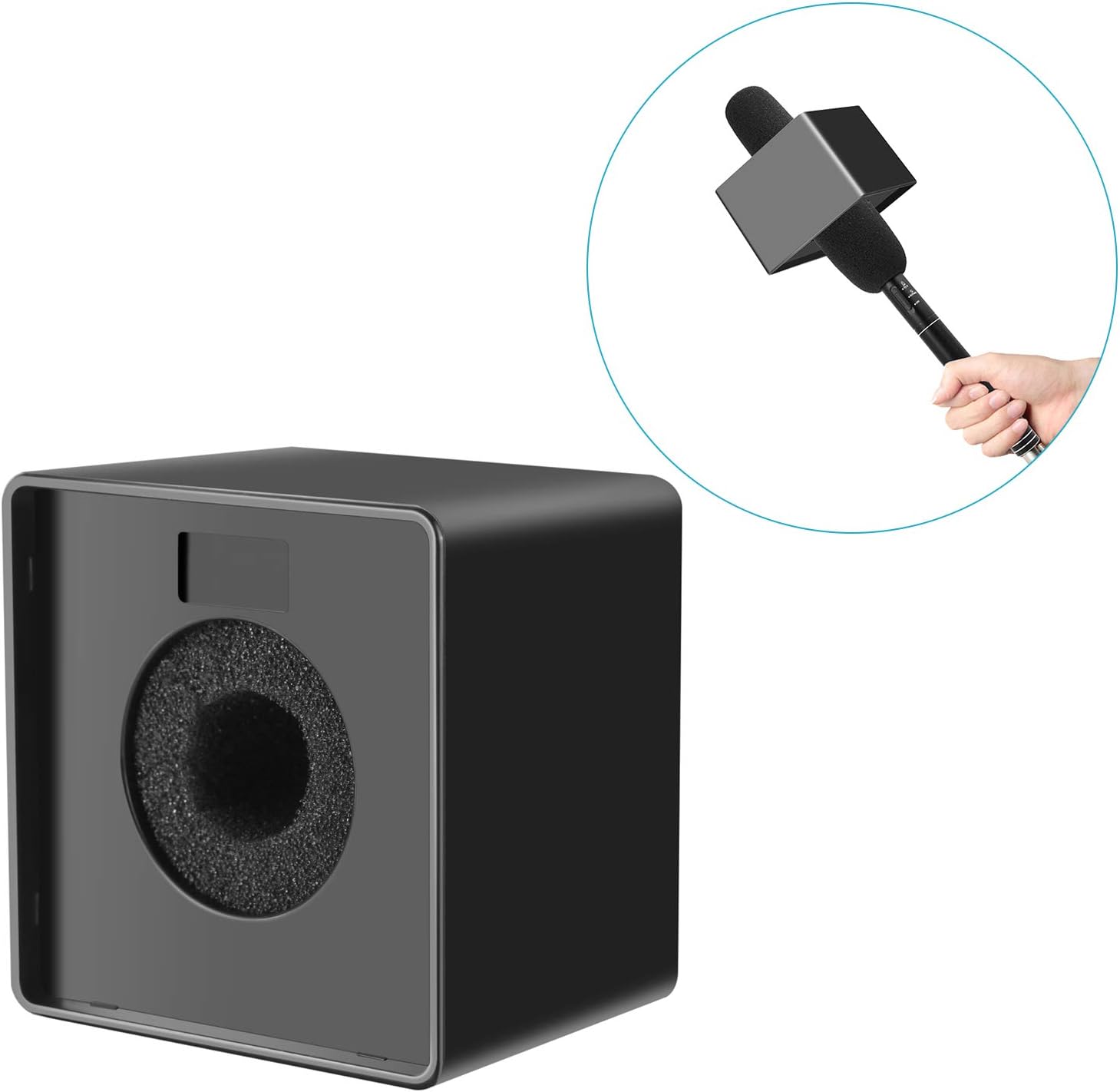 Neewer Portátil Cubo Cuadrado para Micrófono de Entrevista ABS Logo ...