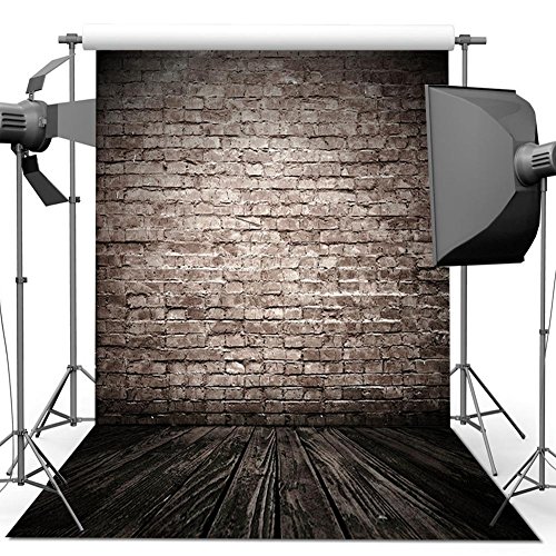 Buy ANVOT Photography Backdrop, 5x7 ft Retro Brick Wall Wood Floor ...