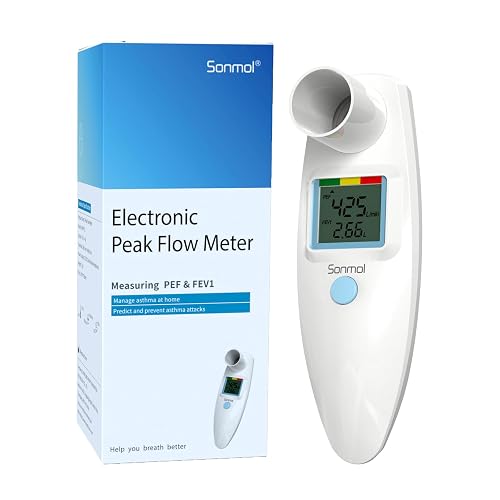 Digital Peak Flow Meter Spirometer Asthma COPD for Adult Kids Portable ...