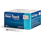 Amazon.com: EasyTouch U-100 Insulin Syringe with Needle, 30G 0.5cc 5/16-Inch (8mm), Box of 100 ...