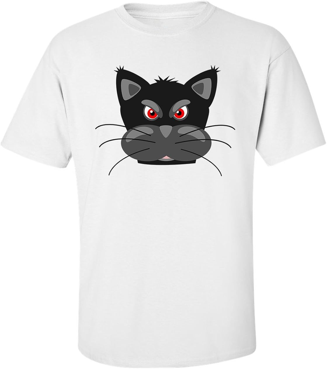 Nothingtowear Black Angry Cat Portrait Funny White Cotton Printed Men t ...