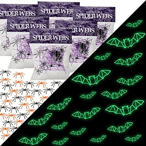 6 Pack Fake Spider Web Cobweb - Halloween Stretch Spider Webs with 60 ...
