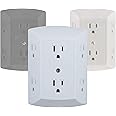 GE 6-Outlet Extender, Grounded Wall Tap, Adapter Spaced Outlets, 3 ...