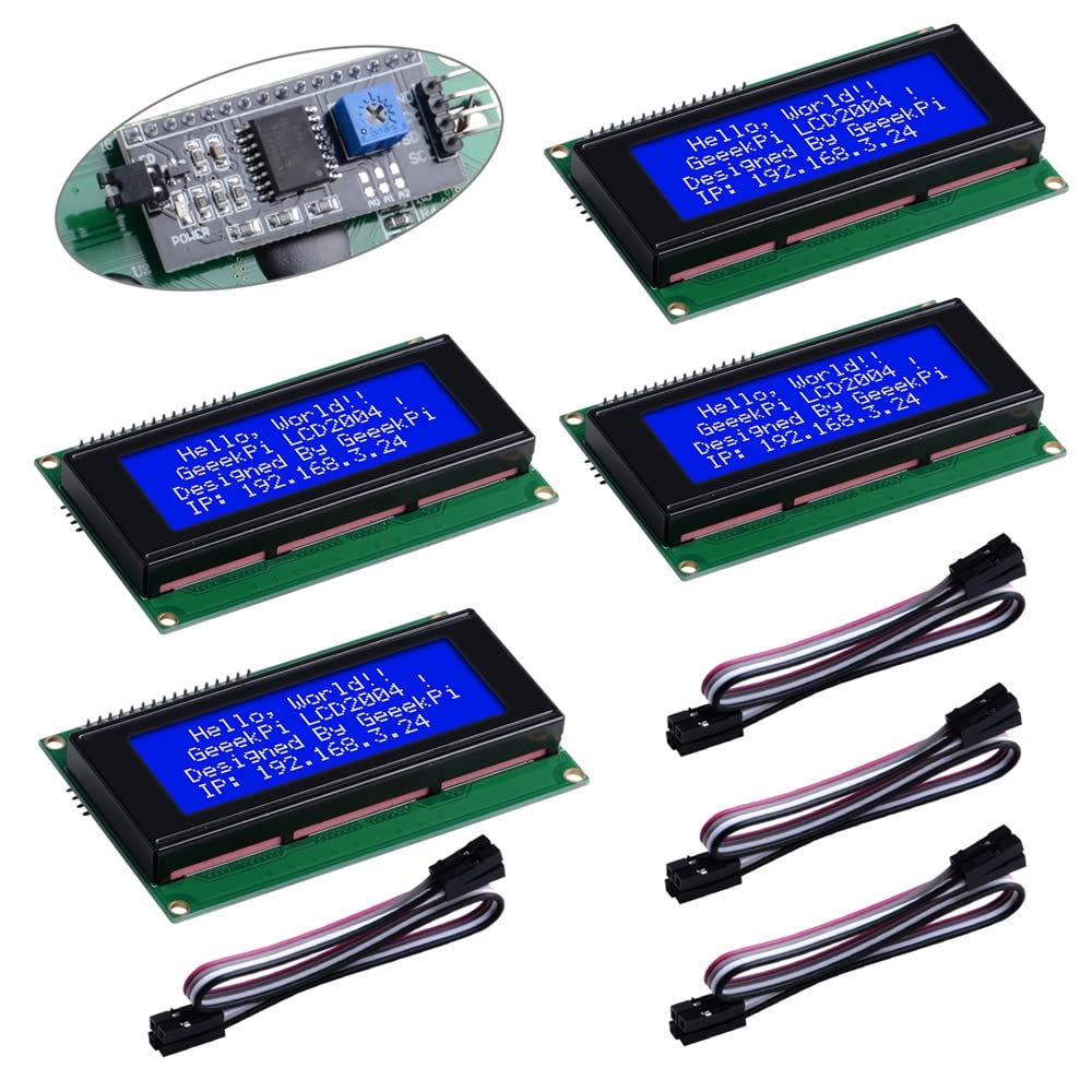 Mua GeeekPi 4Pack IIC I2C TWI Serial LCD 2004 20x4 Display Module with ...