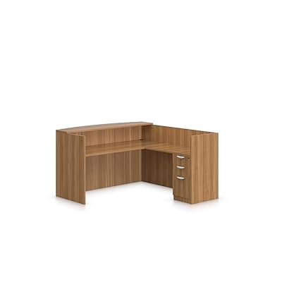 Buy OTG Superior Laminate Series Autumn Walnut Reception Desk with ...