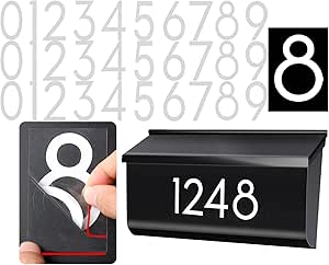 Amazon.com: 3 inch 3 Sets Reflective Mailbox Numbers Stickers for ...