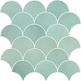 Amazon.com: HOMEART Green Peel and Stick Backsplash Fish Scale Tile ...