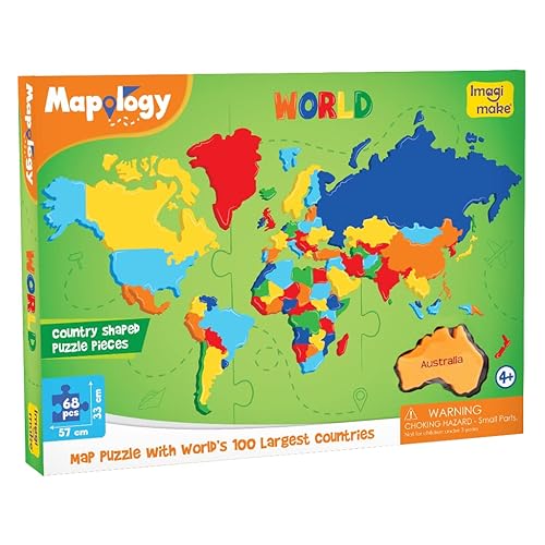 Imagimake Mapology World Map Puzzle | Educational Toys for Kids 5-7 ...